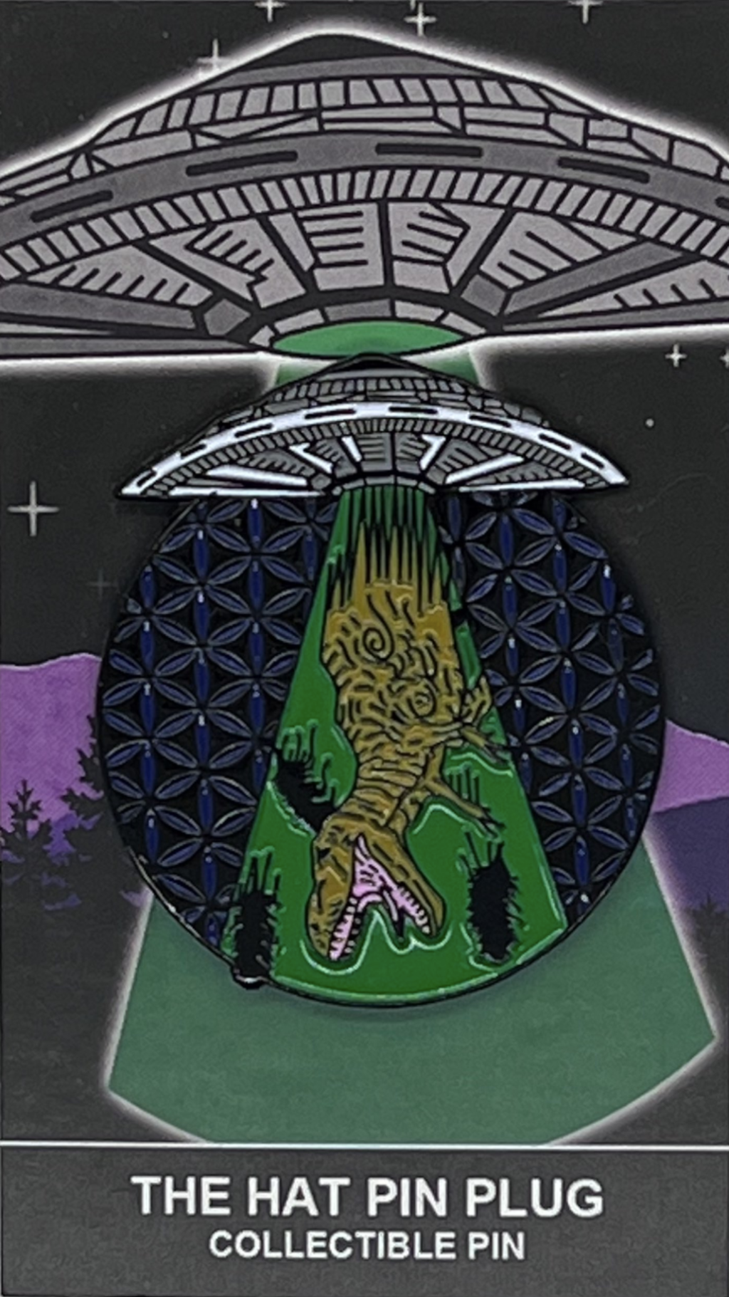 Dinosaur Alien Abduction – Hat Pin Plug